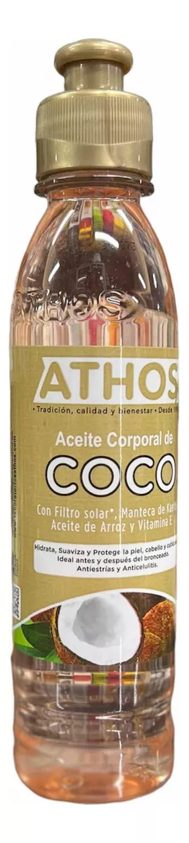 Aceite De Coco Athos X 250 ml corporal hidratante para masajes - Centro ...