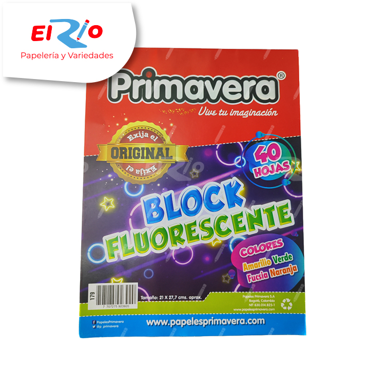 BLOCK IRIS FLUORESCENTE PRIMAVERA - Papelería El Río | somosElHueco