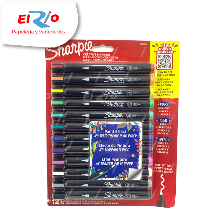 MARCADOR SHARPIE ACRILICO P.BALA CARTON X12 UND REF:2201070 - Papelería ...